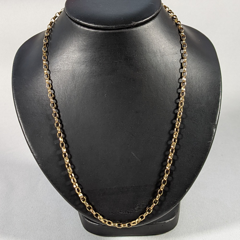 9ct Yellow Gold Diamond Cut Link Chain - Own4Less